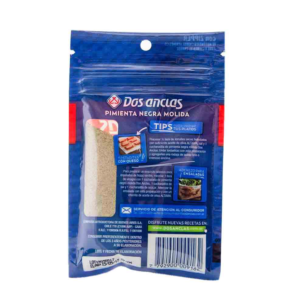 Pimienta Negra Dos Anclas Molida 25 Gr - Disco Pimienta Negra Dos Anclas Molida 25 Gr - Disco