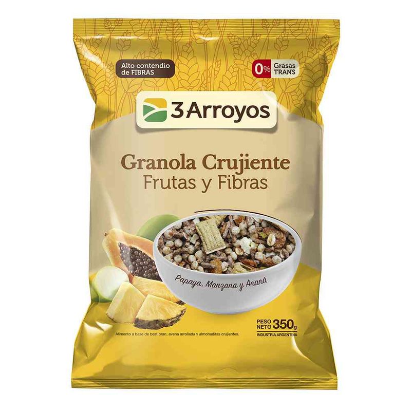 Granola 3 arroyos Frutas y Fibras 350 Gr - Jumbo