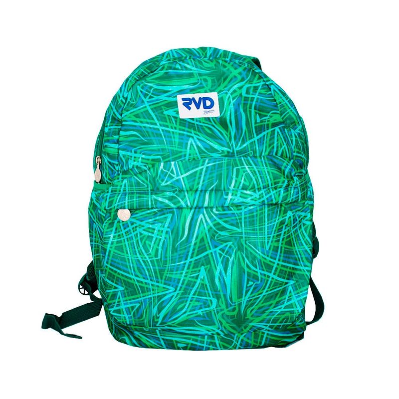 MOCHILA RIVADAVIA MILLENIALS VERDE espalda 31x43x20cm portanotebock