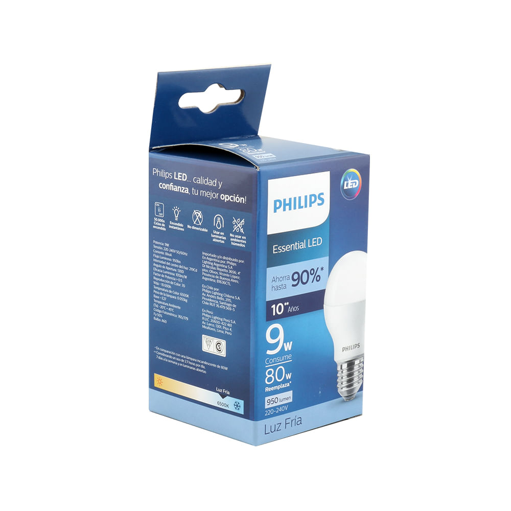 Lámpara LED Bulbo Essential Philips 9W Fría - Jumbo Lámpara LED Bulbo Essential Philips 9W Fría - Jumbo