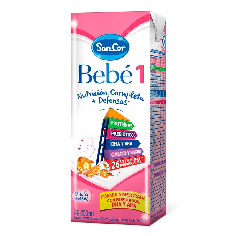 LECHE INFANTIL LIQUIDA SABOR ORIGINAL 200ML SANCOR BEBÉ 1 - Disco