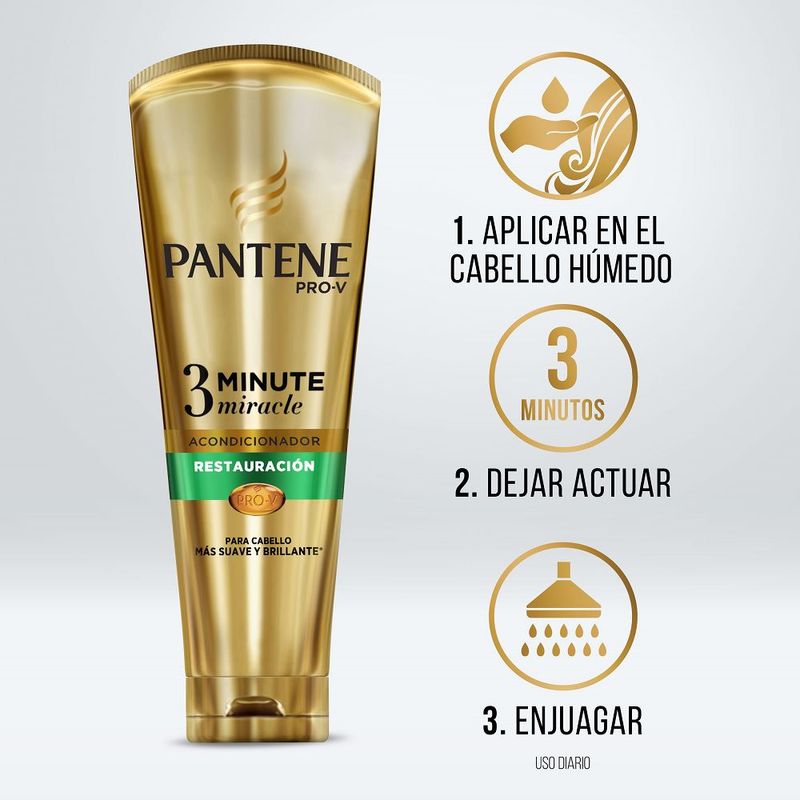 Acondicionador Diario Pantene Pro-V 3 Minute Miracle Restauración 90 ml - Vea