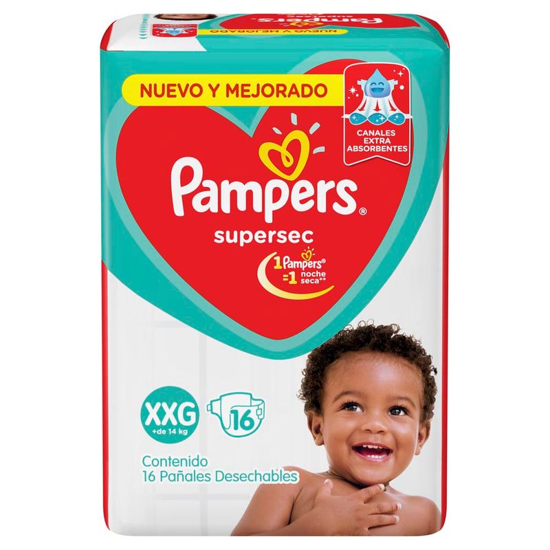 Pañales Pampers Supersec Xxg 16 Un Disco
