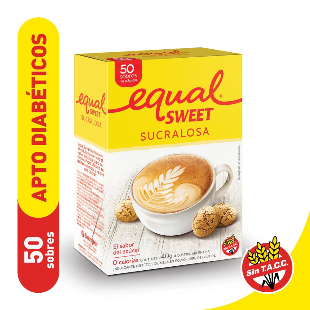 Edulcorante En Polvo Equalsweet Sobre 50 U - Disco Edulcorante En Polvo Equalsweet Sobre 50 U - Disco