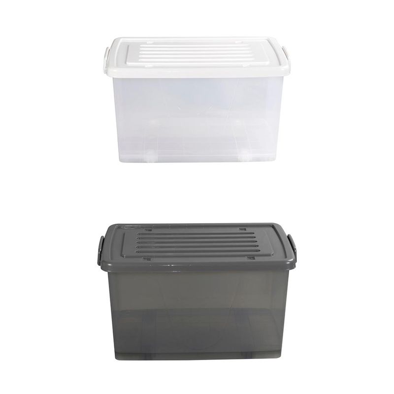 Caja Org 81Lt C/Rued Color Trans 2C Tt - 69 X 47 X 38,5 Cm - Plastico ...