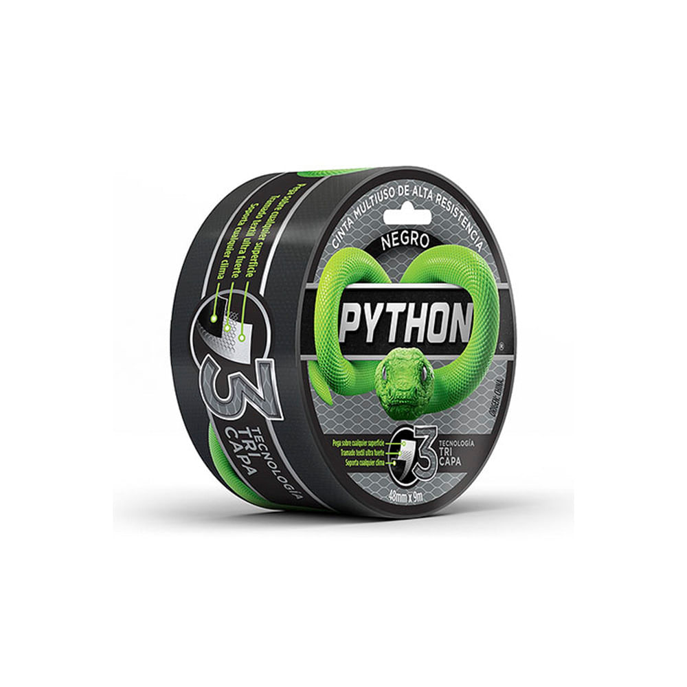 CINTA PYTHON ALTA RESISTENCIA 9MTS NEGRO - Disco