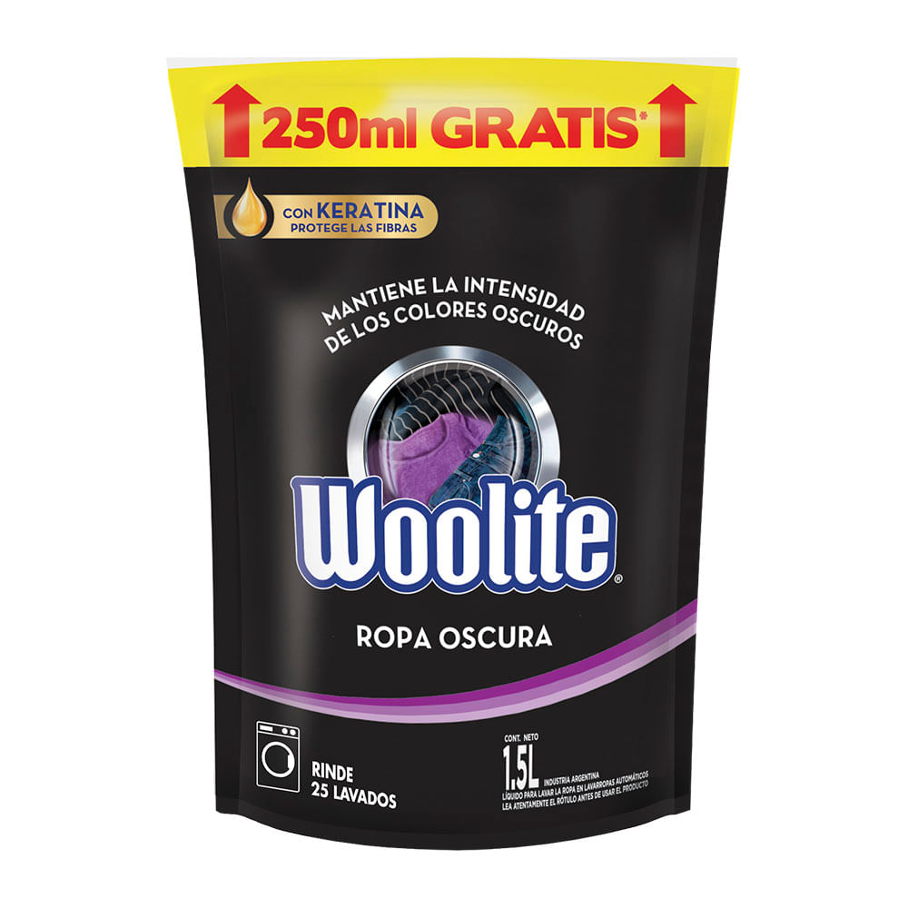 WOOLITE JABÓN LÍQUIDO PARA ROPA OSCURA EN MÁQUINA REPUESTO 1.5L - Jumbo