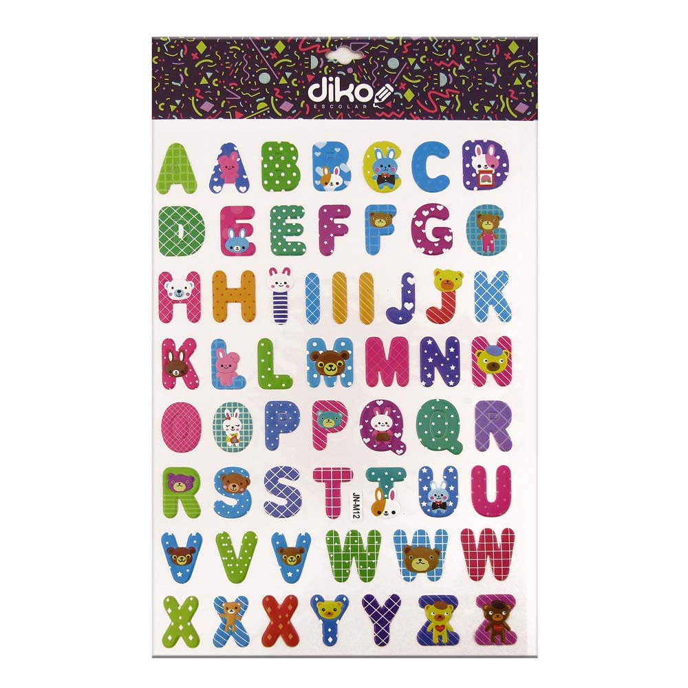 STICKERS 26*19CM LETRAS DIKO - Vea