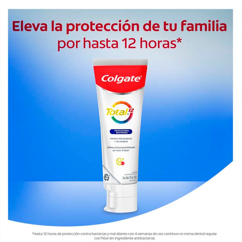PASTA DENTAL COLGATE TOTAL 12 LIMPIEZA PROFUNDA BLANQUEADORA TUBO ...