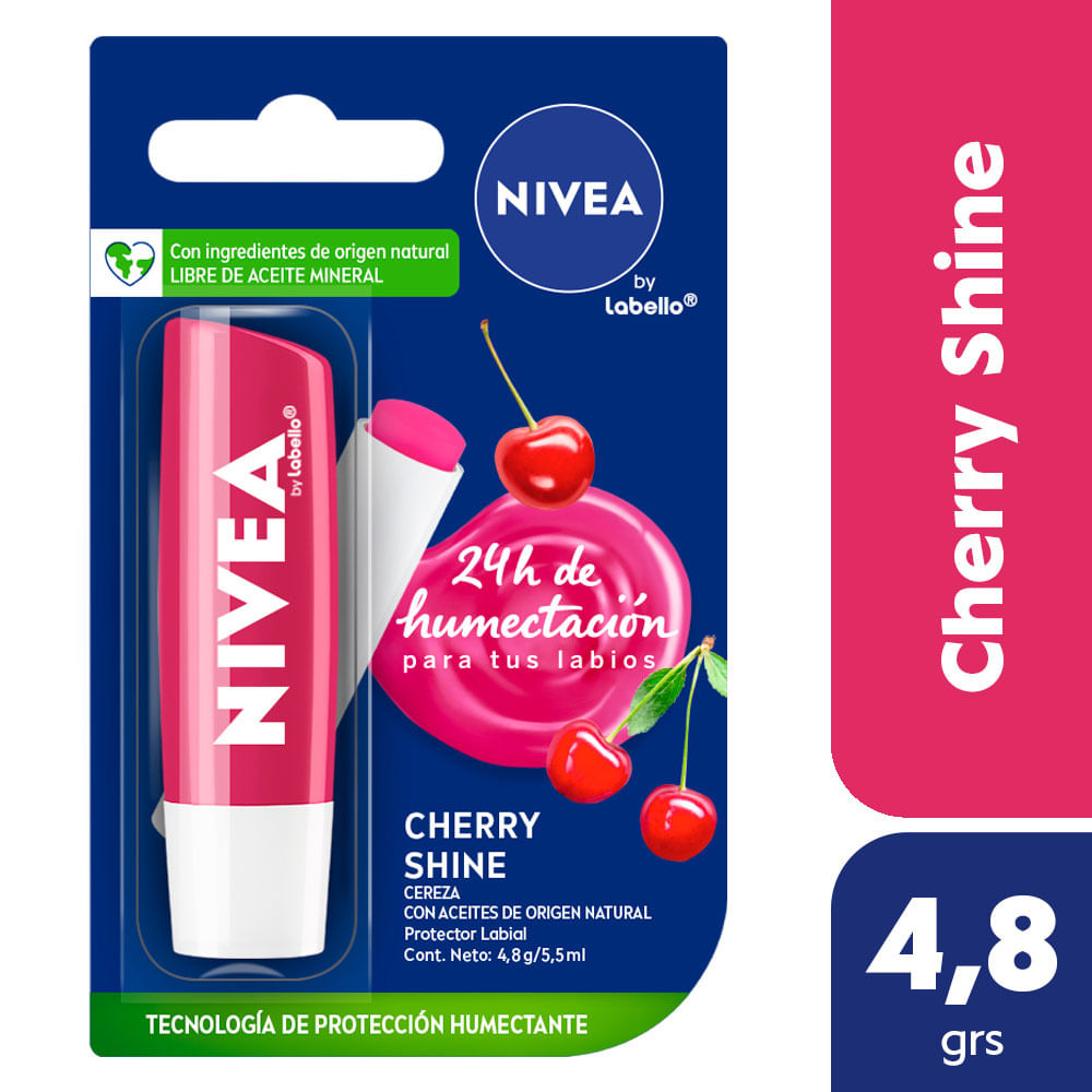 PROTECTOR LABIAL NIVEA CHERRY SHINE 4,8 GR - Jumbo