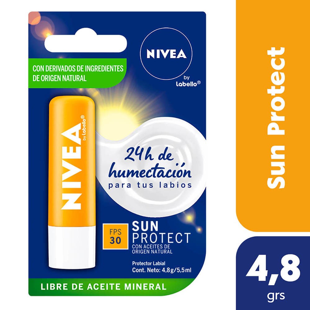 PROTECTOR SOLAR LABIAL NIVEA SUN PROTECT FPS 30 4,8 GR - Vea