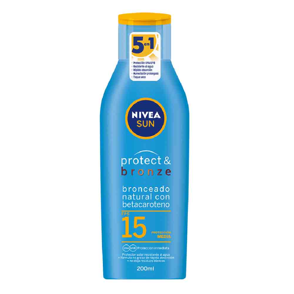 PROTECTOR SOLAR NIVEA SUN PROTECT & BRONZE FPS 20 200 ML - Vea