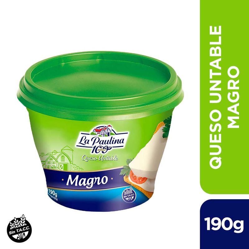 QUESO UNTABLE LA PAULINA SABORIZADO FUNDIDO MAGRA POTE 190 G - Disco