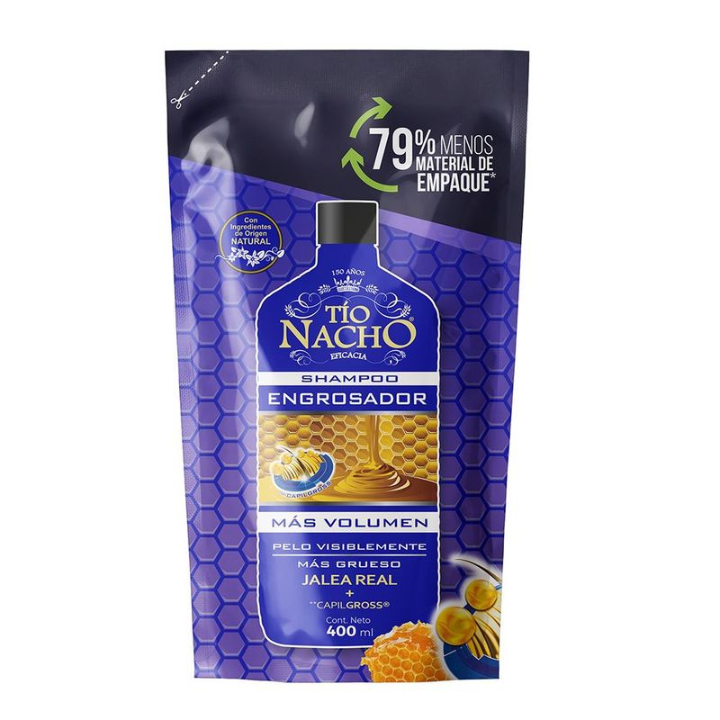 TÍO NACHO SHAMPOO ENGROSADOR RECARGABLE DOYPACK X 400 ML - Jumbo