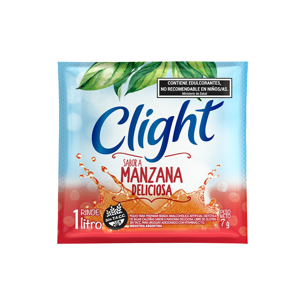 Jugo en Polvo Clight Manzana Deliciosa 7 Gr - Vea
