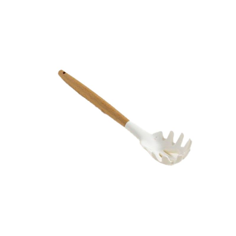 CUCHARA SPAGHETTI SILICONA CREAM CON MANGO MADERA MIKA - Disco