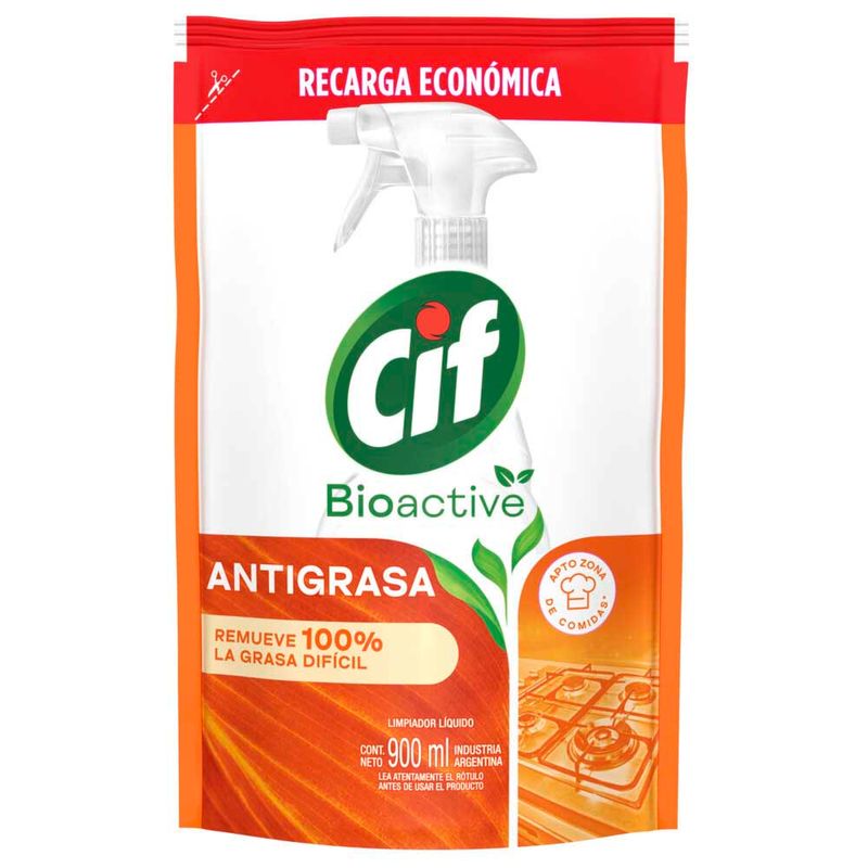 Limpiador Cif Antigrasa Bioactive Dp 900ml Disco
