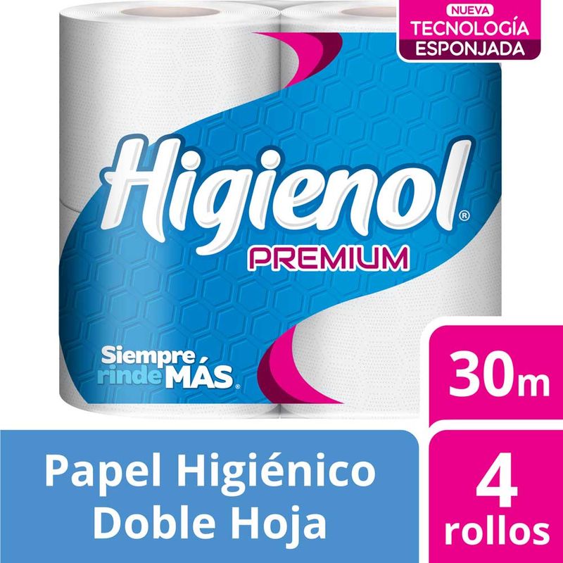 Papel Higiénico Higienol Premium Doble Hoja Paq 4 Unid X 30 Mts C U