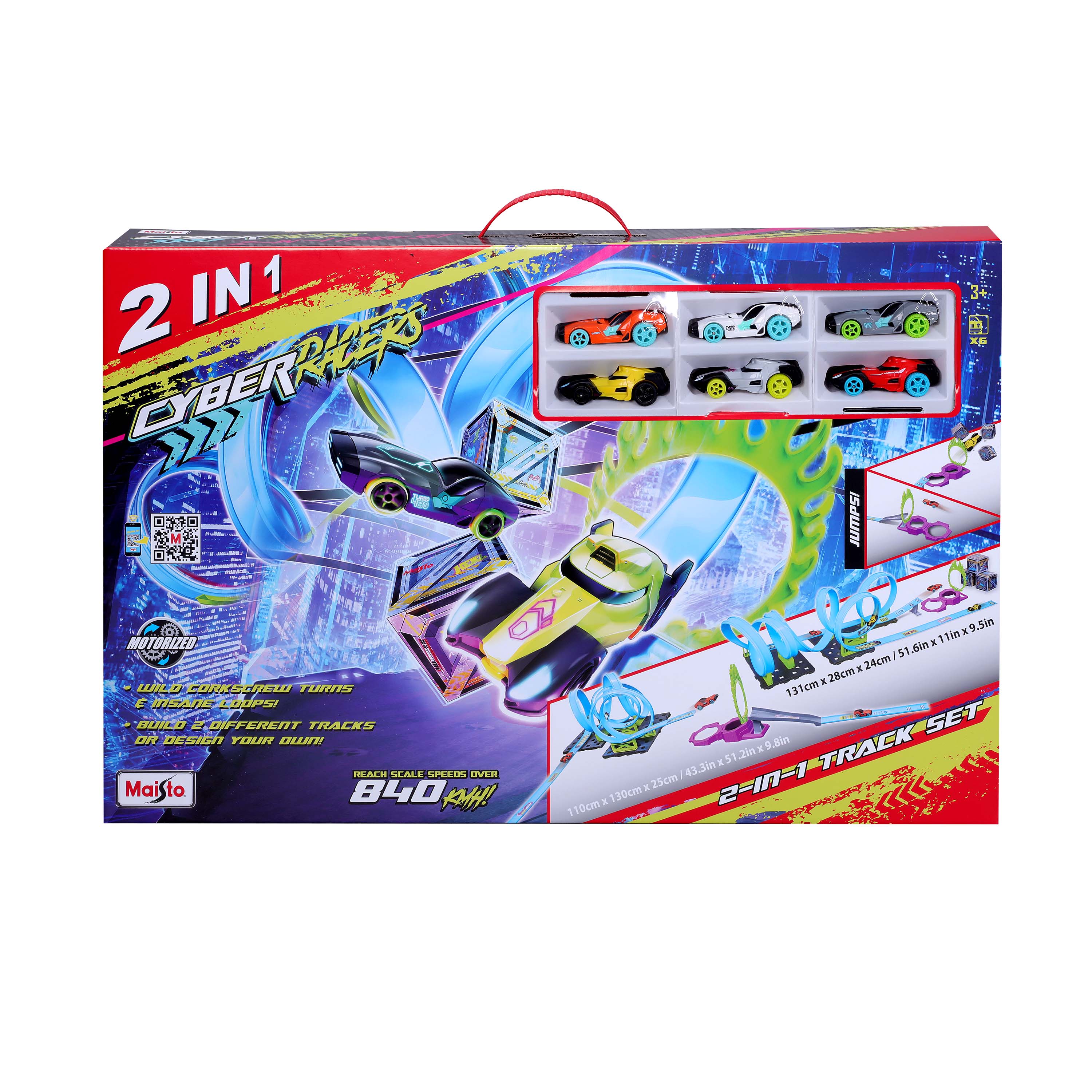 Set Cyber Racer 2 En 1 Vehiculo Pullback Maisto - Jumbo