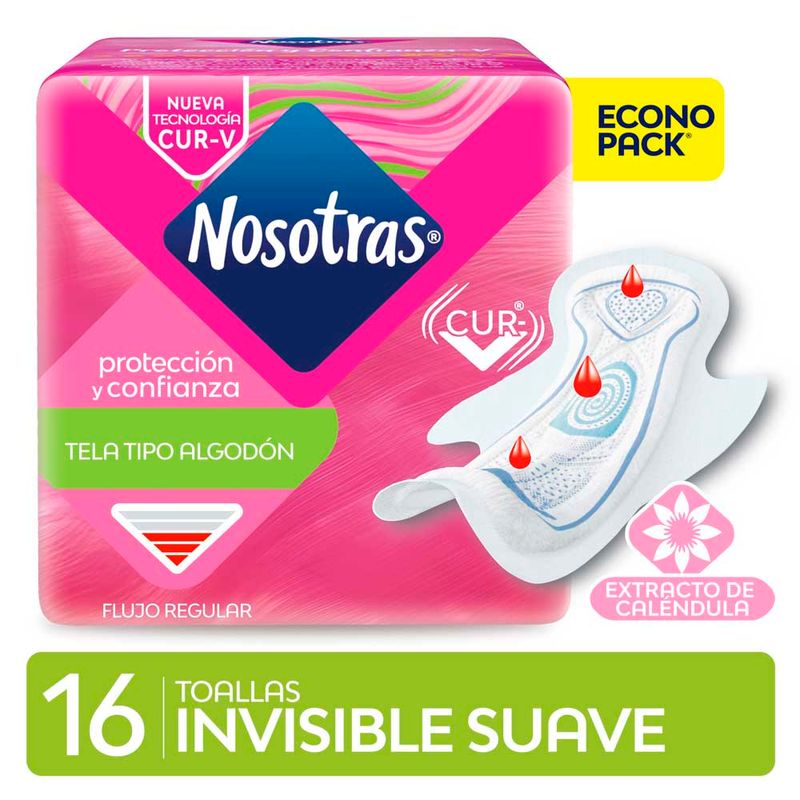 TOALLA NOSOTRAS INVISIBLE CURV TIPO ALGODÓN X16 - Jumbo