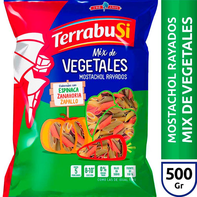 Fideos TERRABUSI 3 Veget Mostachol x500g - Jumbo
