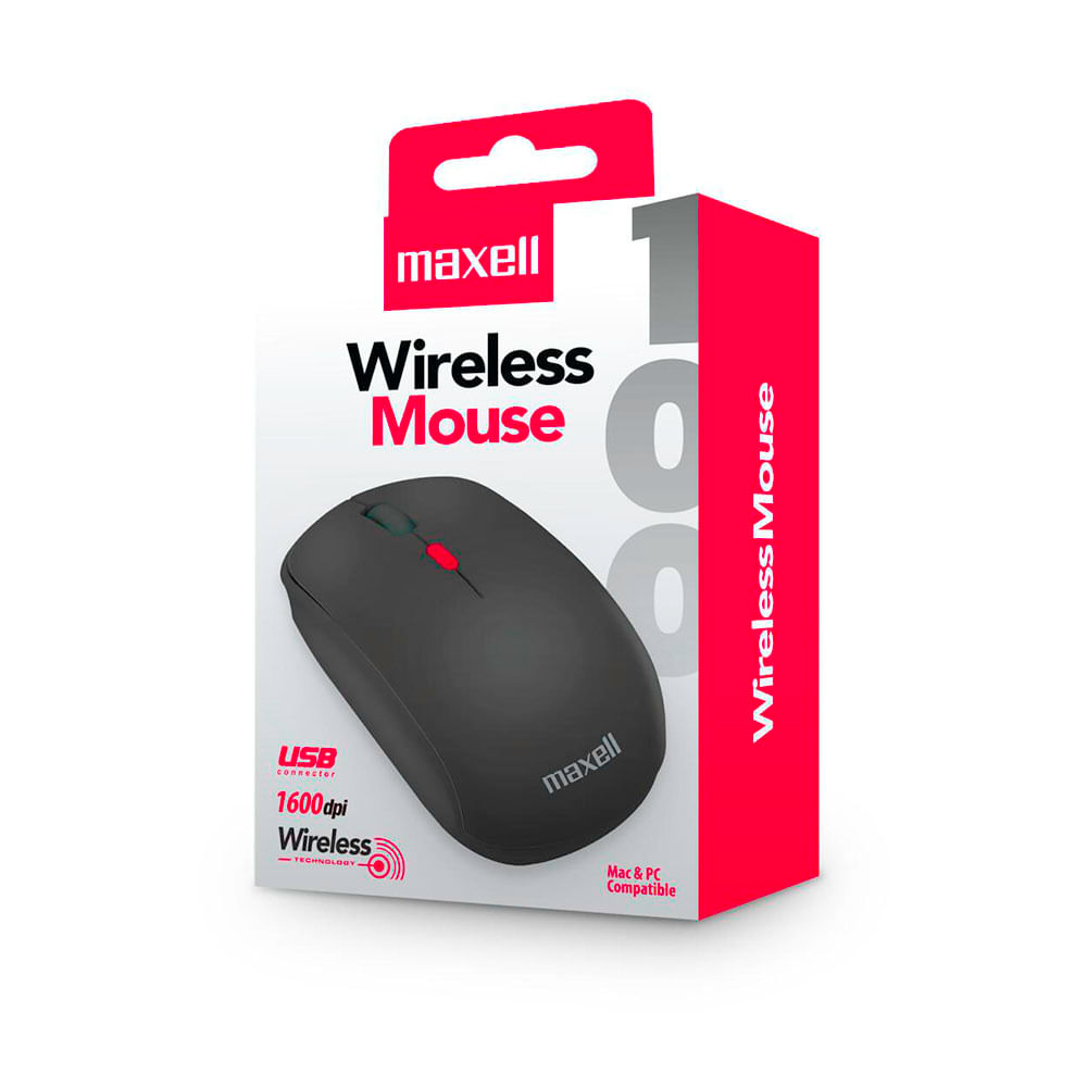 Mouse Optico Inalambrico 1200 Dpi Maxell Negro - Vea