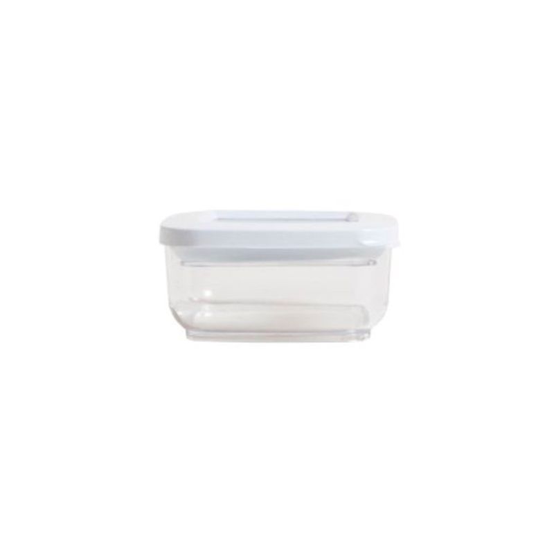 RECIPIENTE CUADRADO TRANSPARENTE TAPA BLANCA 3 - Jumbo