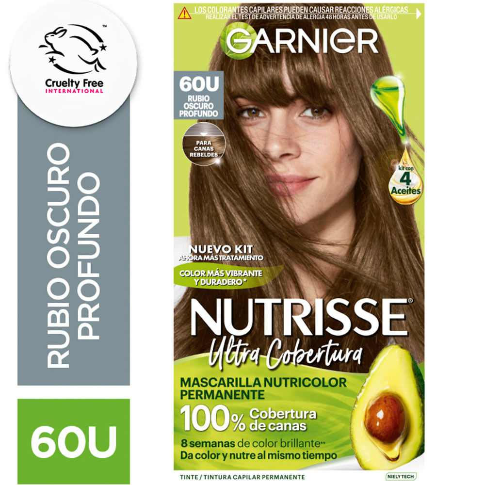 KIT TINTURA NUTRISSE ULTRA COBERTURA TONO 60 RUBIO OSCURO PROFUNDO - Jumbo