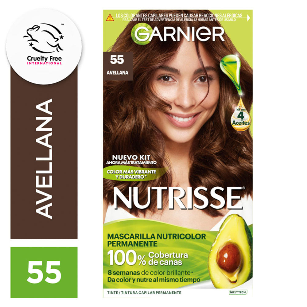 Kit de Coloracion Nutrisse Tono 55 - Avellana - Disco