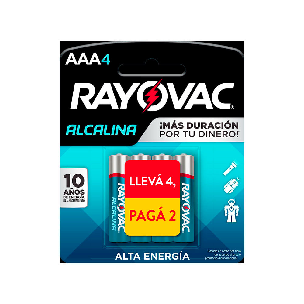 Pack Promo Rayovac AAA Alcalina 2" Pilas - Jumbo