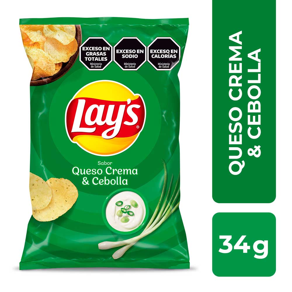 PAPAS FRITAS SABOR A QUESO Y CEBOLLA LAYS X 34 GR - Jumbo