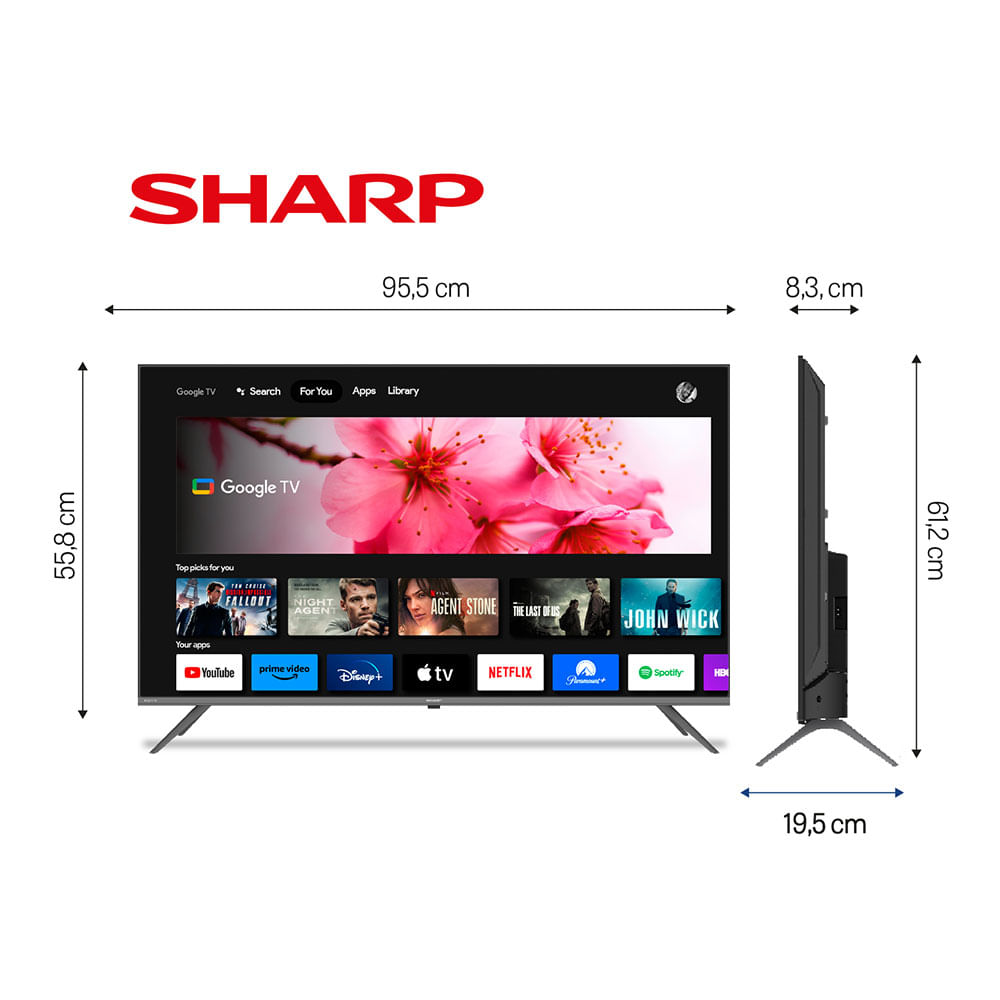 Smart Tv 43" Google Tv Sharp - Jumbo