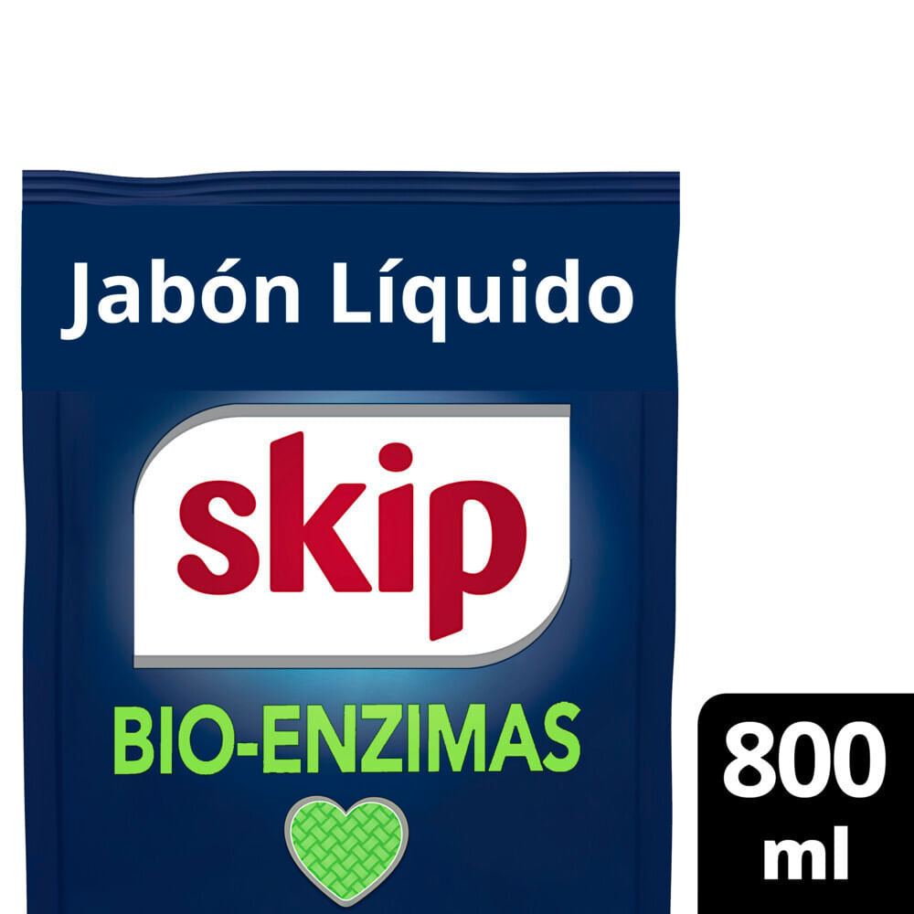 Jabón Líquido Skip Bio-Enzimas Doypack 800 Ml - Vea
