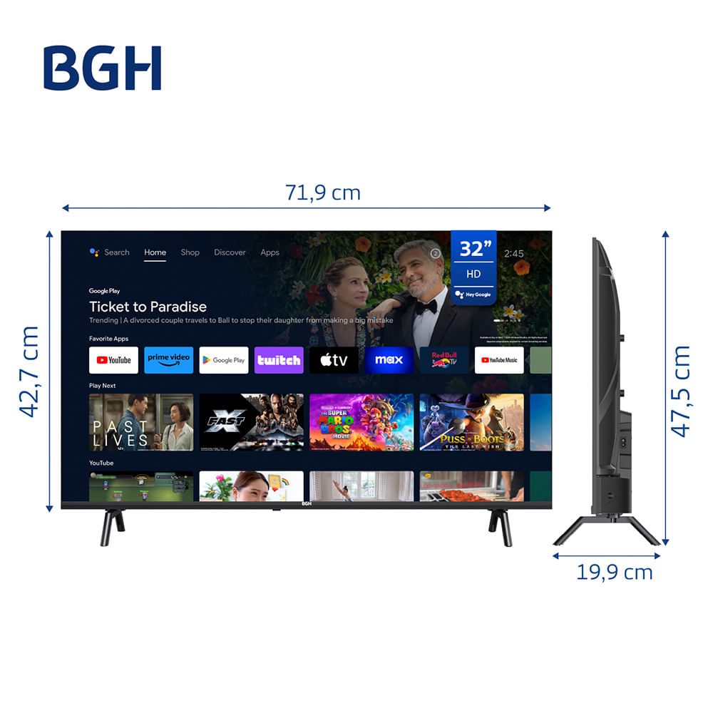 Smart TV LED Full HD 32' Android PNE040290 BGH - Jumbo