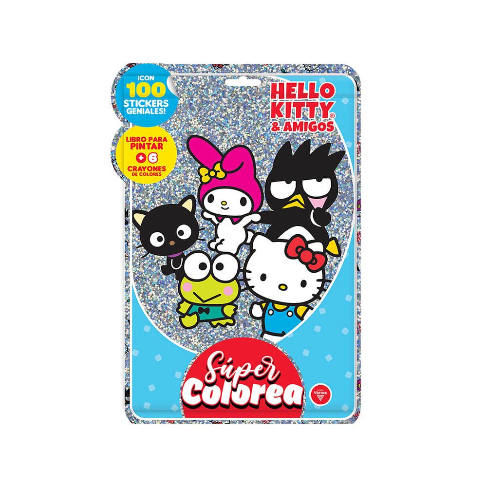 Libro Hello Kitty & Friends Super Colorea Vertice - Jumbo