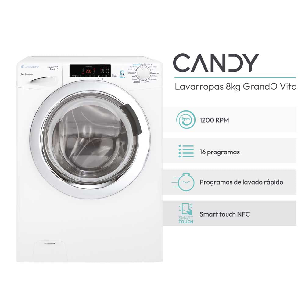 LAVARROPAS SMART TOUCH 8 KG CANDY - Disco