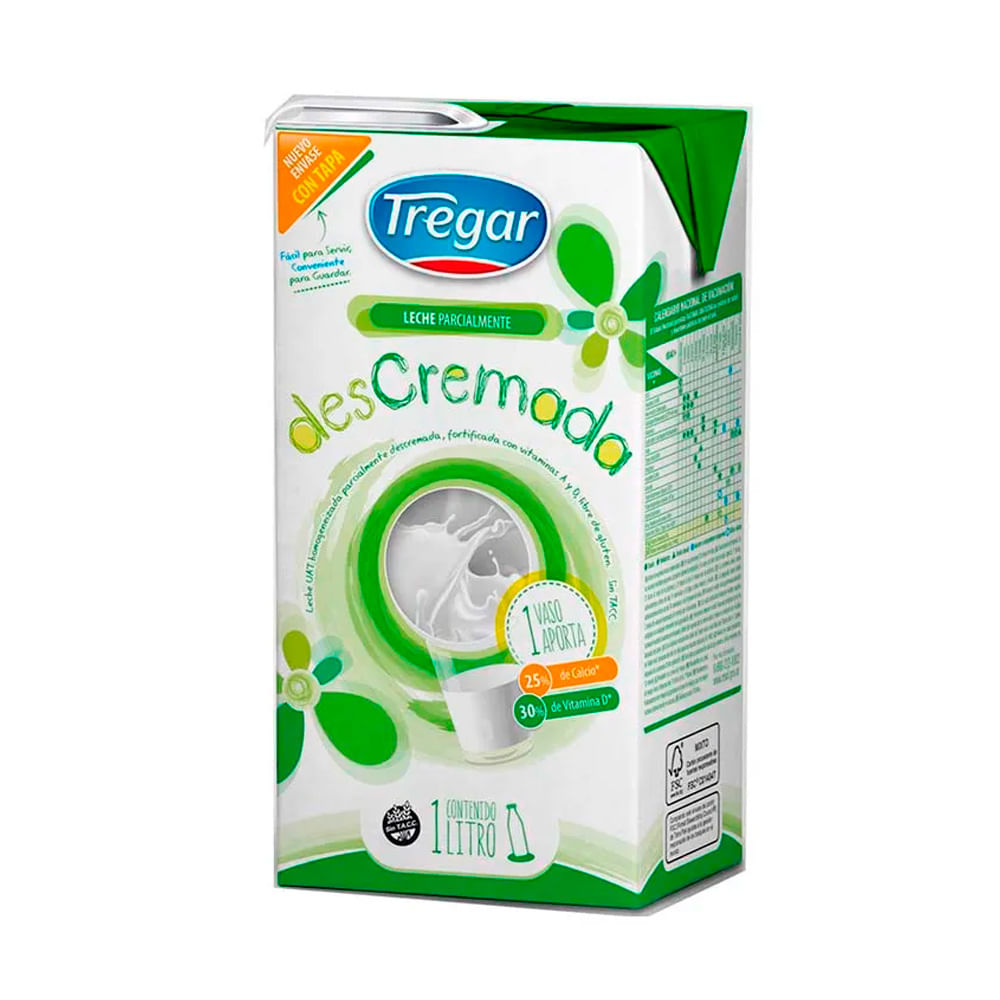 LECHE DESCREMADA 1 L TREGAR - Disco